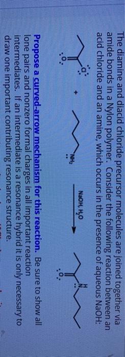 Solved The diamine and diacid chloride precursor molecules | Chegg.com
