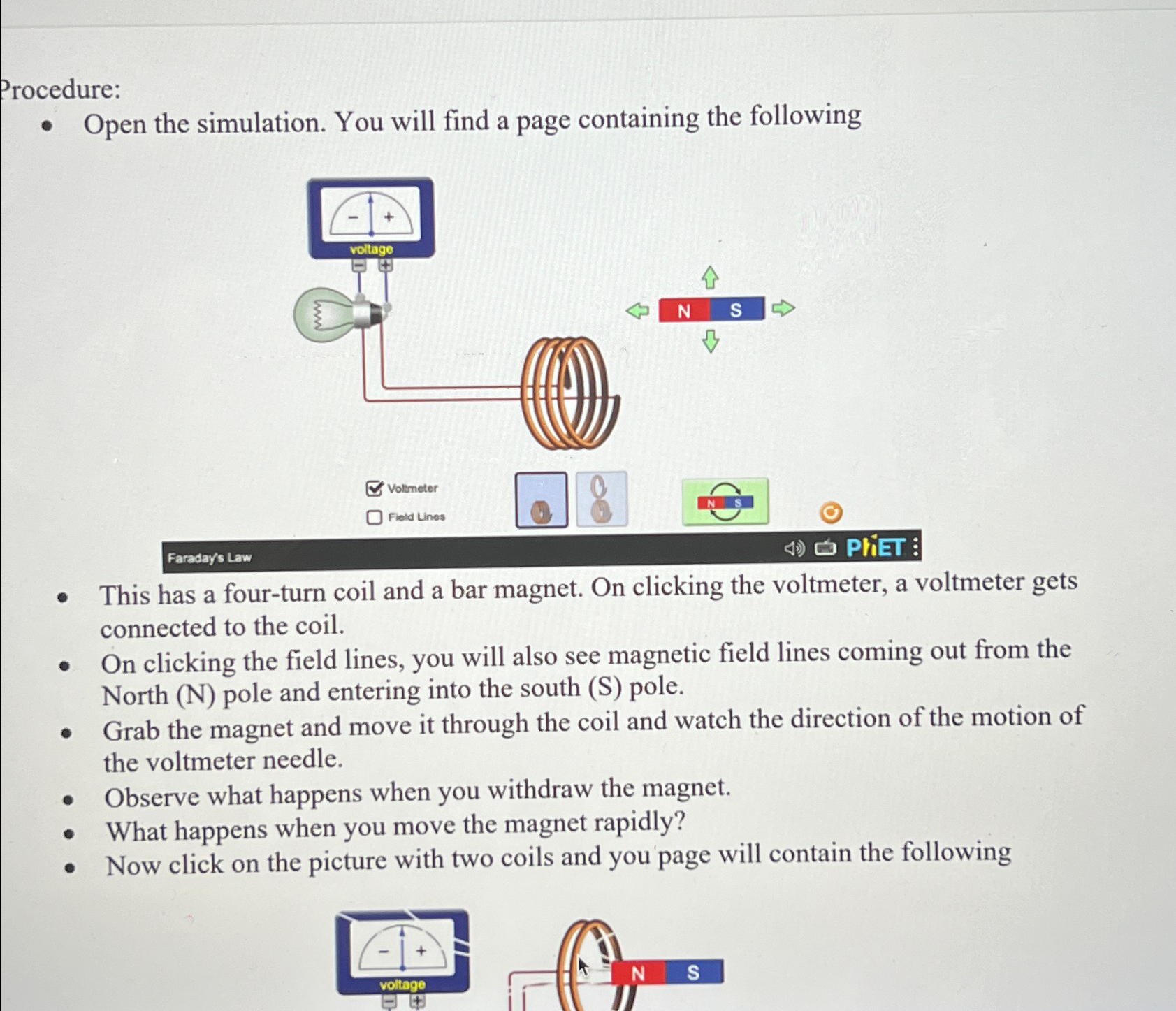 Solved Procedure:Open the simulation. You will find a page | Chegg.com