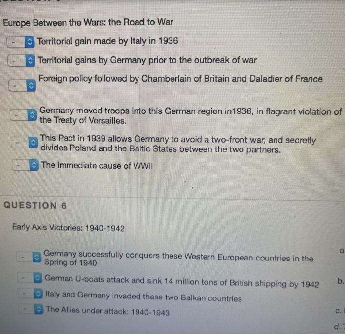 Solved Europe Between the Wars: the Road to War Territorial | Chegg.com