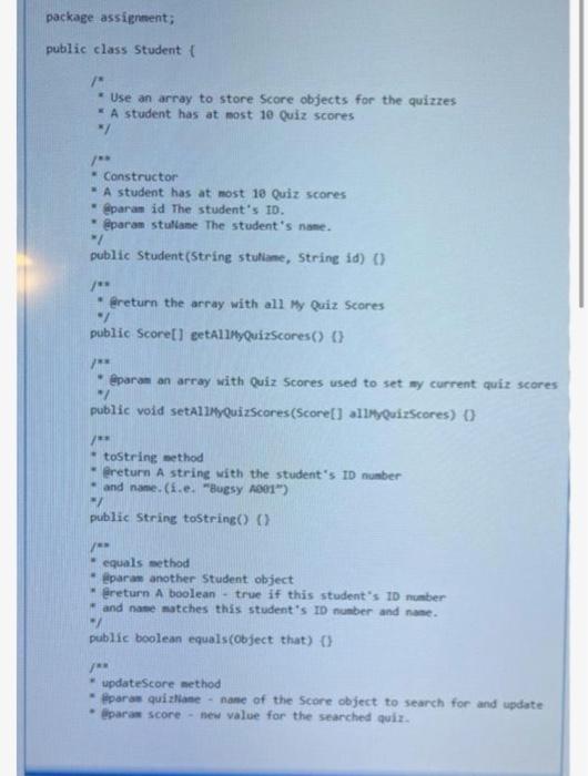 * @return A boolean - true if the quizName already | Chegg.com