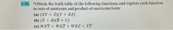 Solved 0 Obtain The Truth Table Of The Following