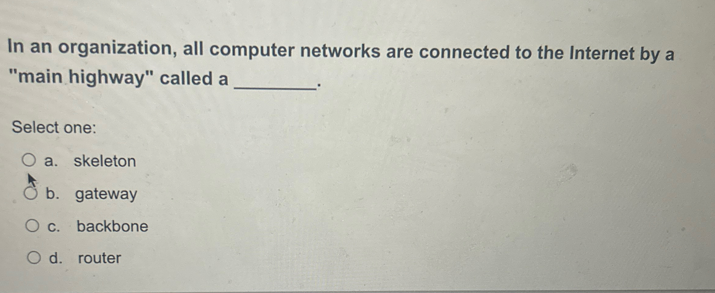 Solved In an organization, all computer networks are | Chegg.com