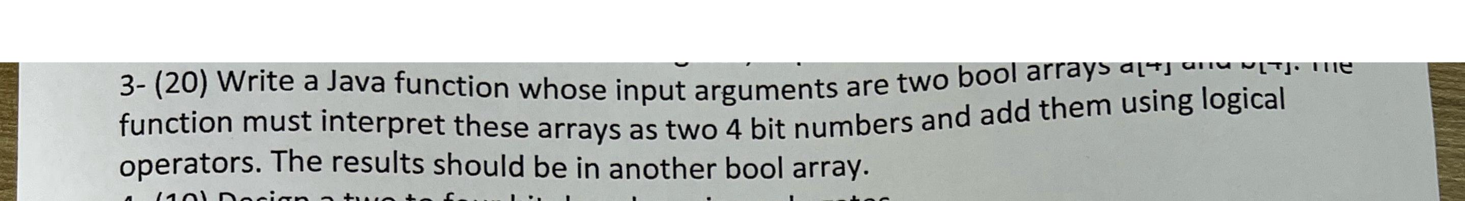 Solved 3 20 ﻿write A Java Function Whose Input Arguments 6798