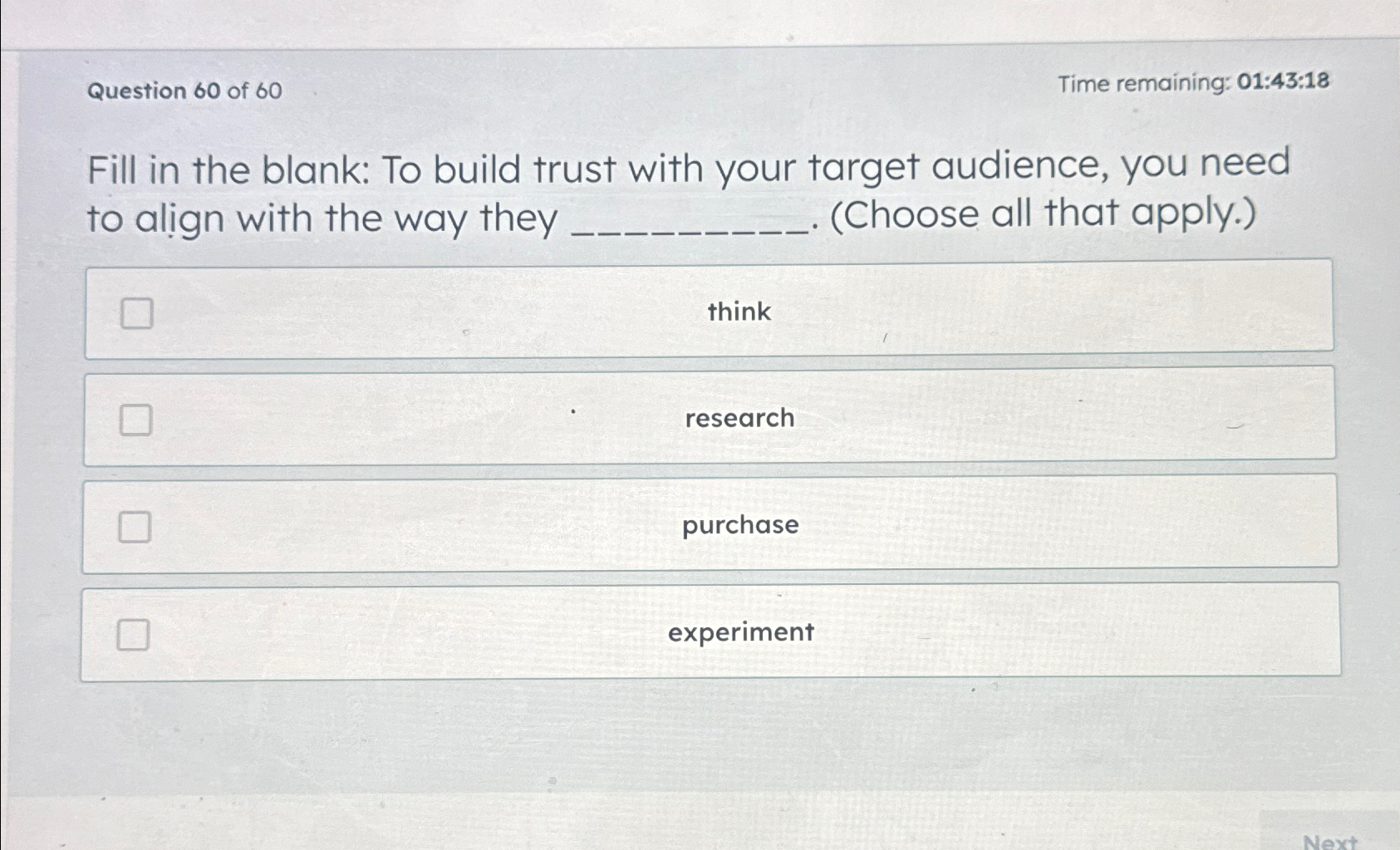 Solved Question 60 ﻿of 60Time remaining: 01:43:18Fill in the | Chegg.com