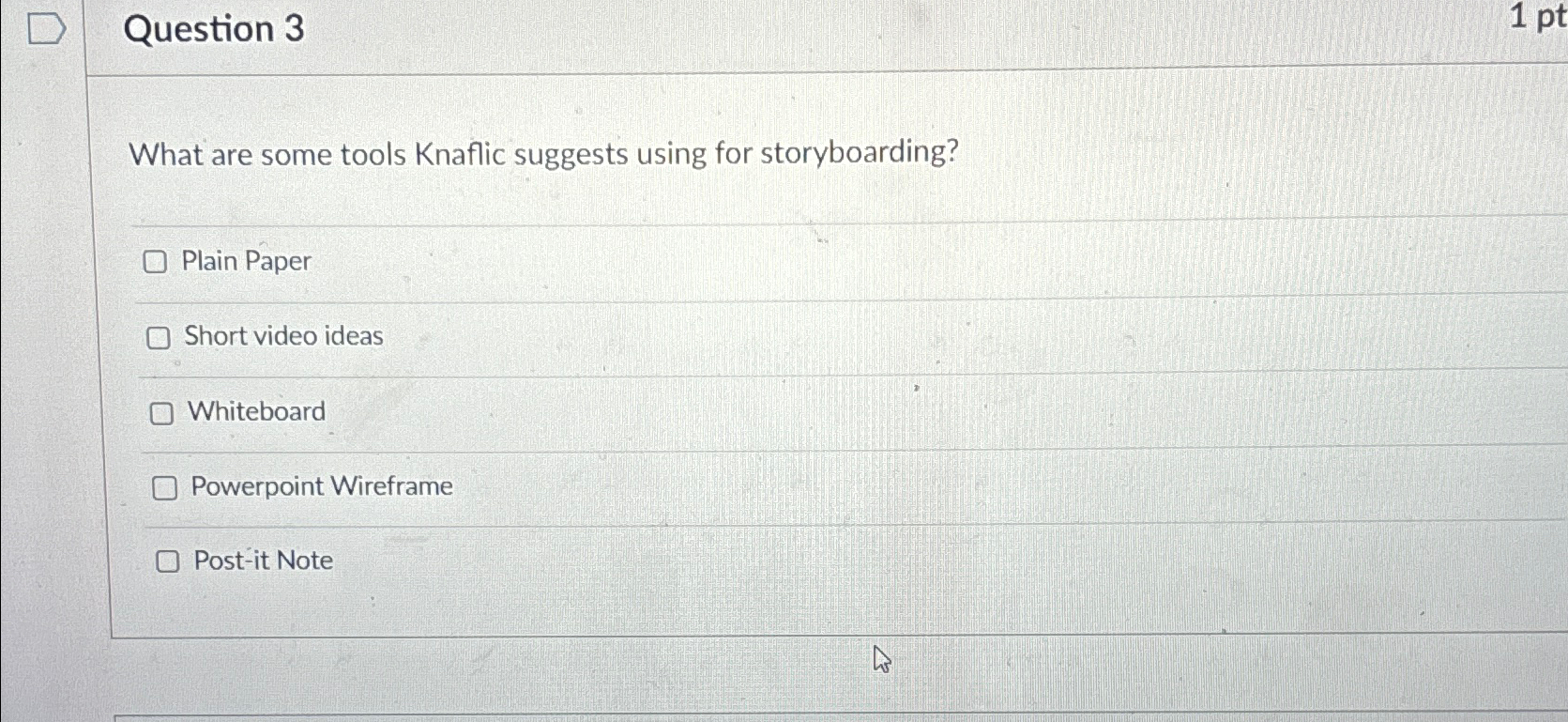 Solved Question 3What are some tools Knaflic suggests using | Chegg.com