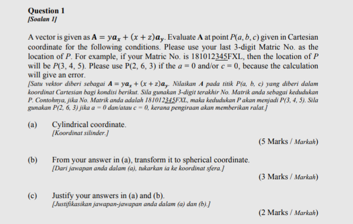 Solved *correction that question is my matric no is | Chegg.com
