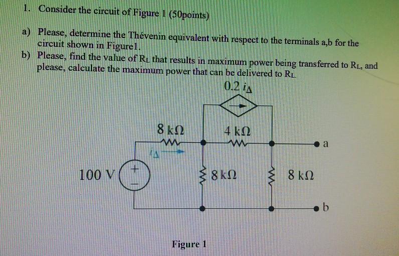Solved 1. Consider the circuit of Figure 1 (50points) a) | Chegg.com