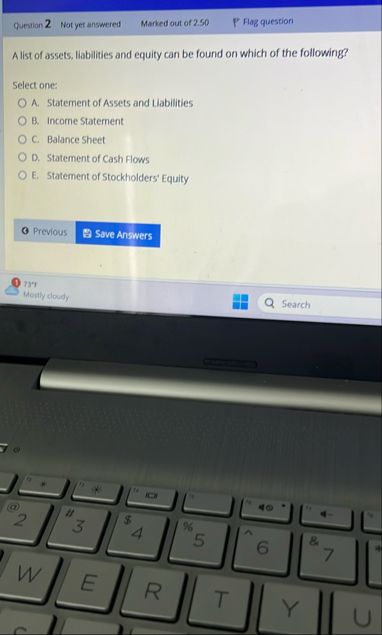 Solved Question 2Not yet answeredMarked out of 2.50Flag | Chegg.com
