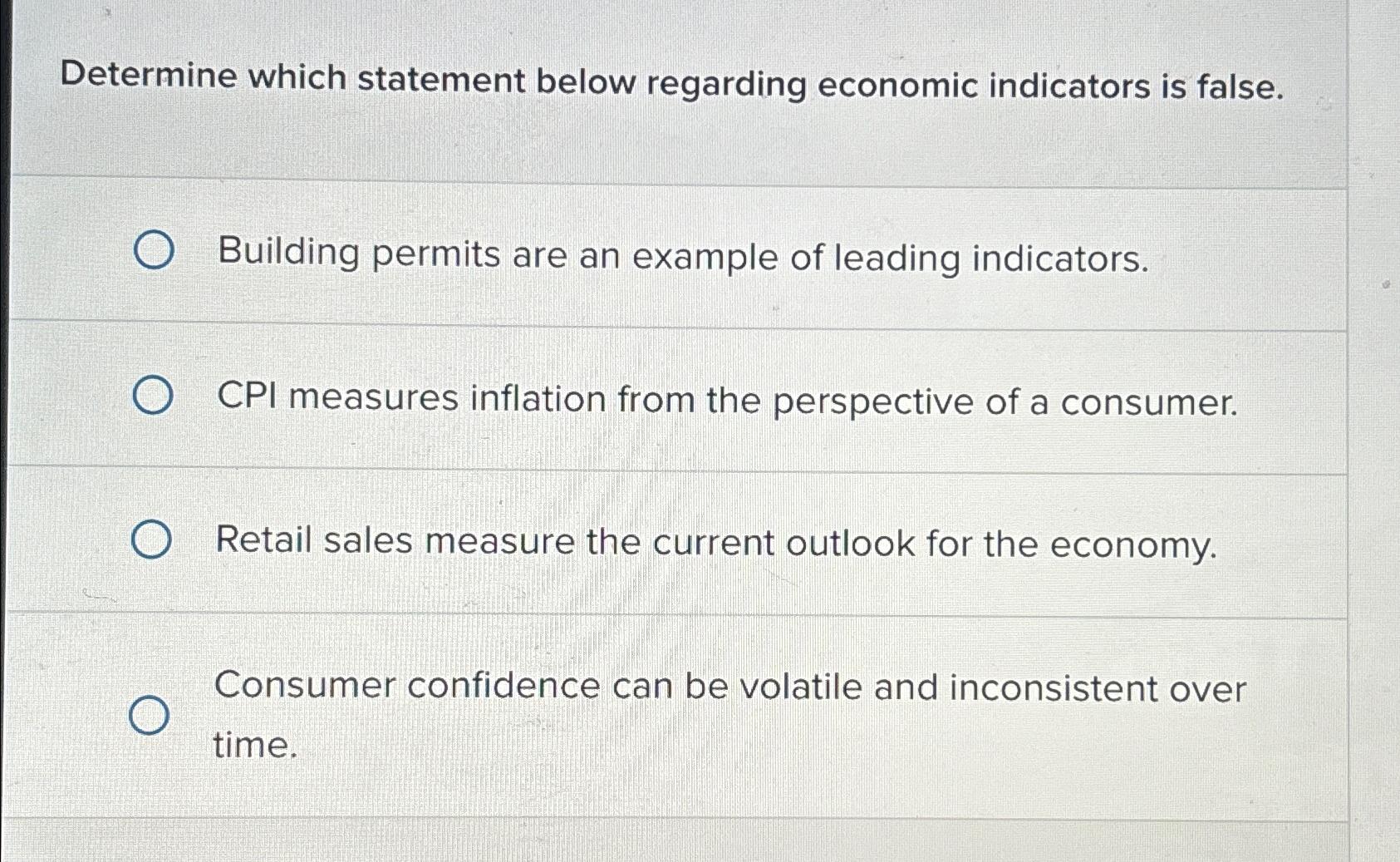 Solved Determine which statement below regarding economic | Chegg.com