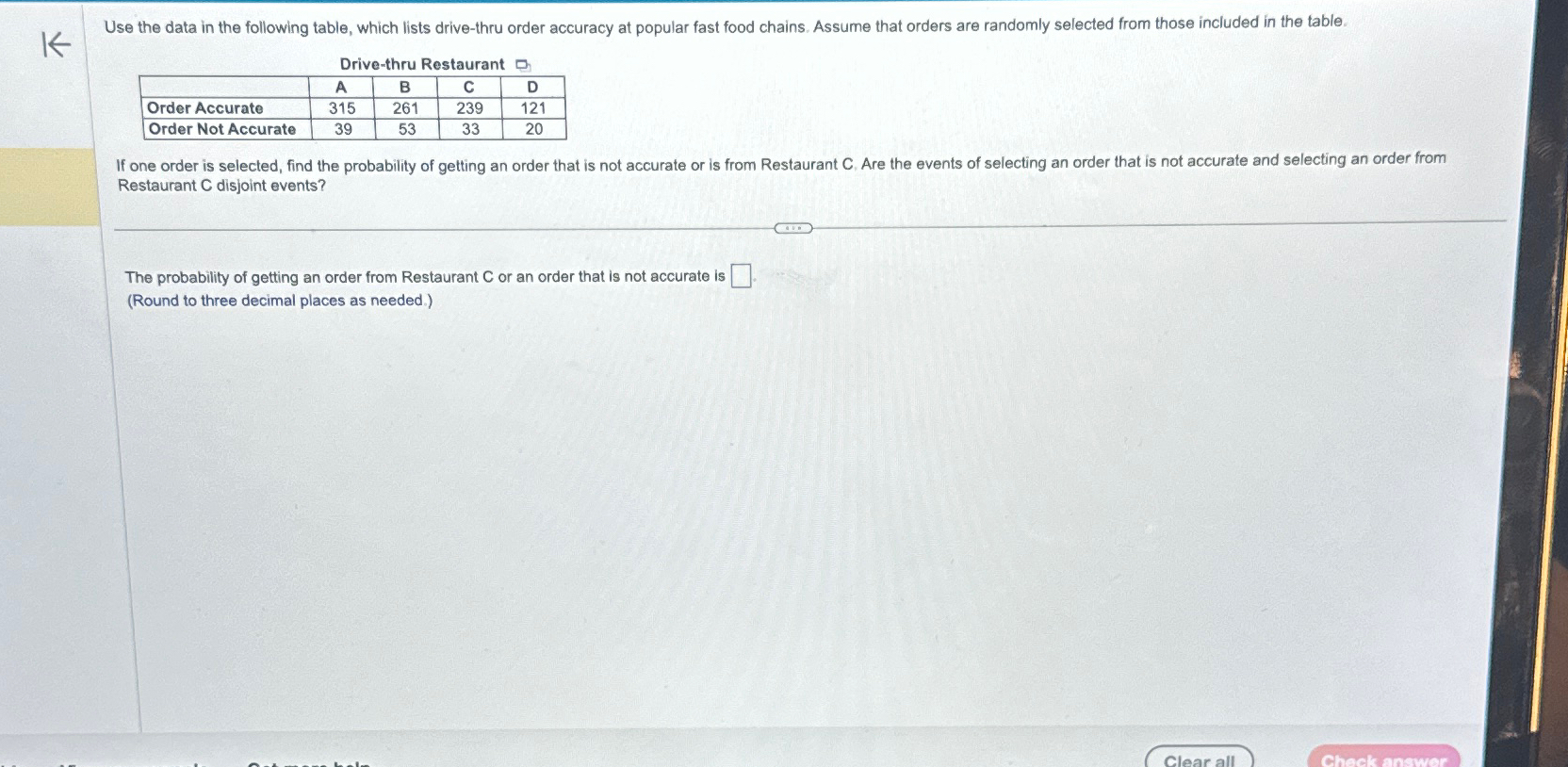 Solved Use the data in the following table, which lists | Chegg.com
