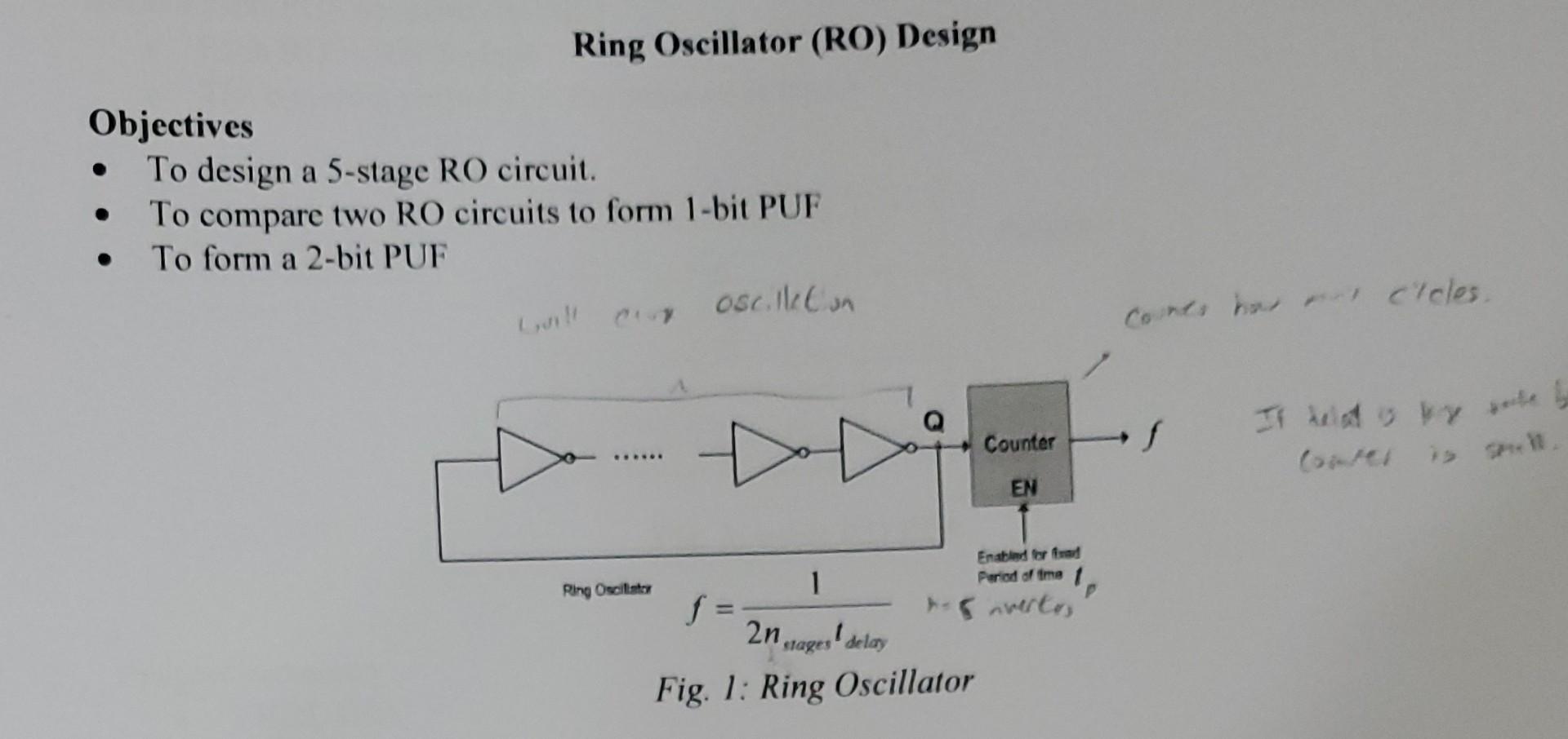 Solved Objectives - To design a 5-stage RO circuit. - To | Chegg.com