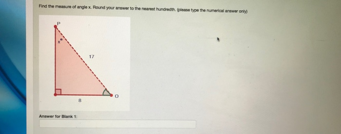 Solved Find the measure of angle x. Round your answer to the | Chegg.com
