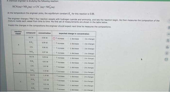 Solved A chemicat engineer is studying the following | Chegg.com