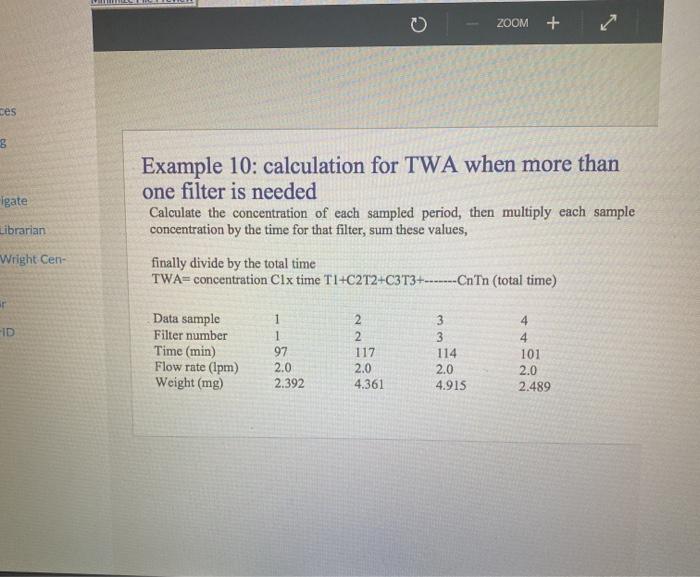 Solved ZOOM + ces 8 igate Example 10: calculation for TWA | Chegg.com