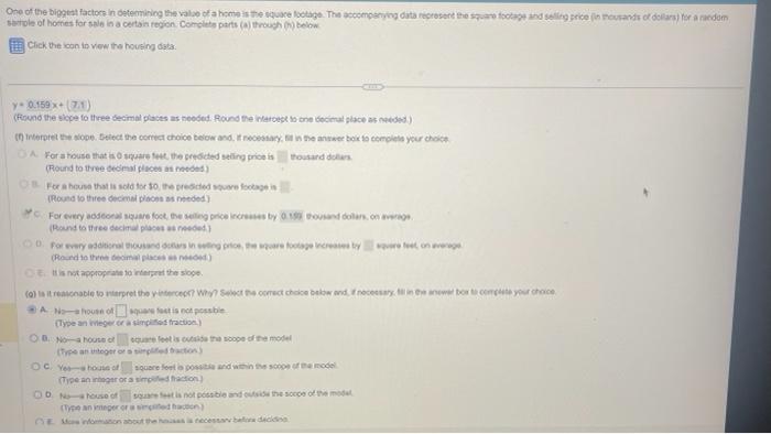 Solved answer part g please when i choose option A and put | Chegg.com