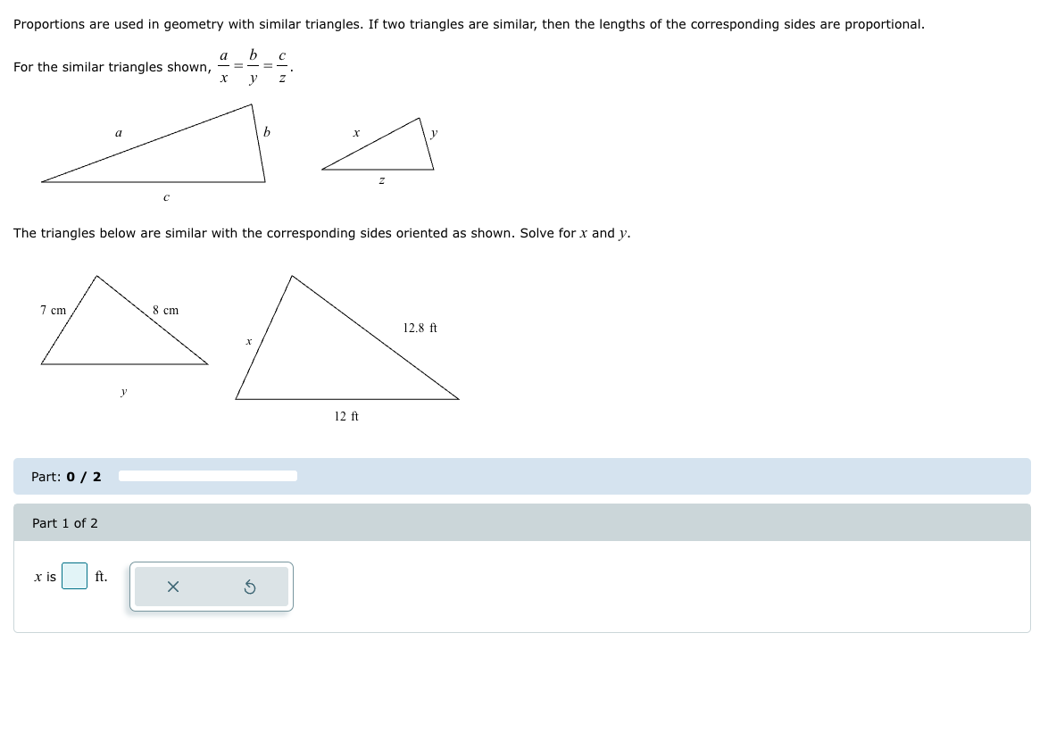 Solved Proportions are used in geometry with similar | Chegg.com
