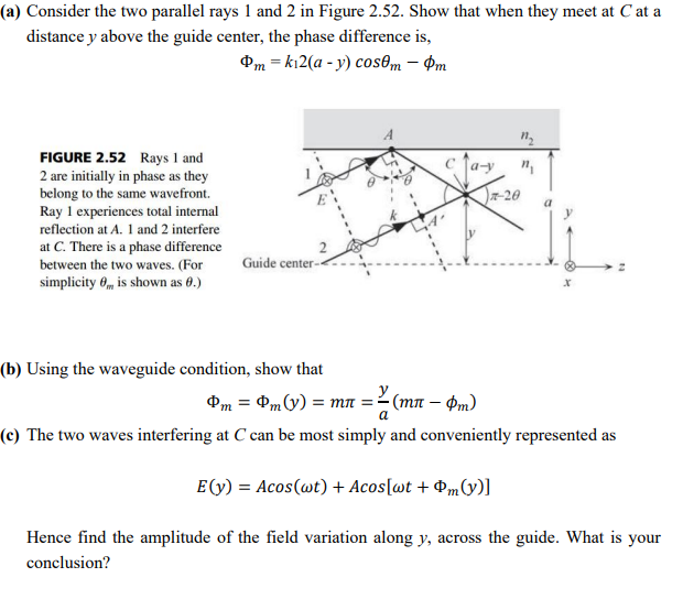 (a) ﻿Consider the two parallel rays 1 ﻿and 2 in | Chegg.com