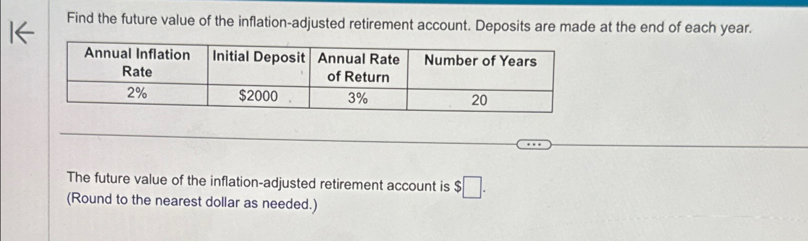 Solved Find the future value of the inflation-adjusted | Chegg.com