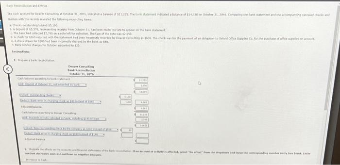 Instrectines Ceaver Conshing namk iurconeiliation | Chegg.com