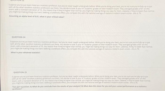 Solved Suppose you've just been hired as a statistics | Chegg.com