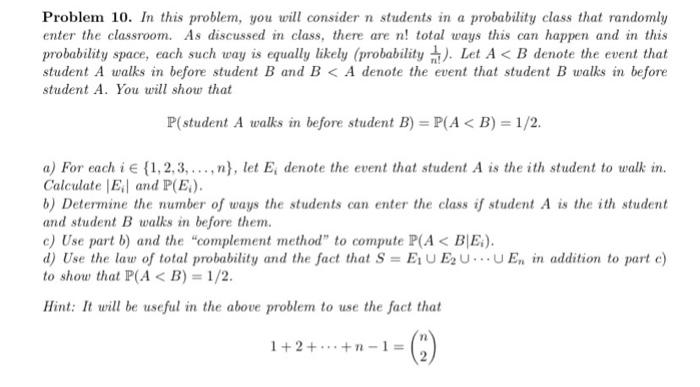 Solved Problem 10 In This Problem You Will Consider N