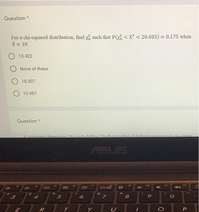 Solved Question For a chi-squared distribution, find Xã such | Chegg.com