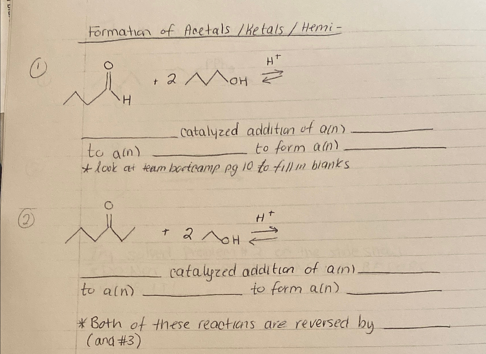 Solved Formation of Acetals / ﻿Ketals / ﻿Hemi-(1)+2catalyzed | Chegg.com