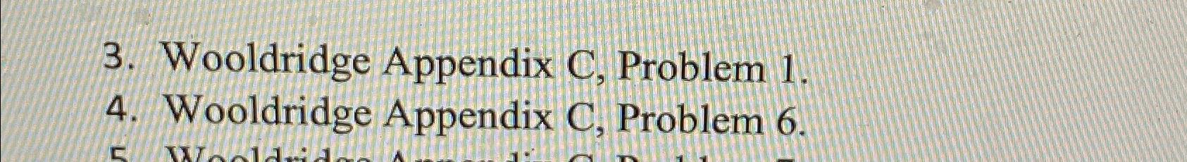 Solved Wooldridge Appendix C, ﻿Problem 1.Wooldridge Appendix | Chegg.com
