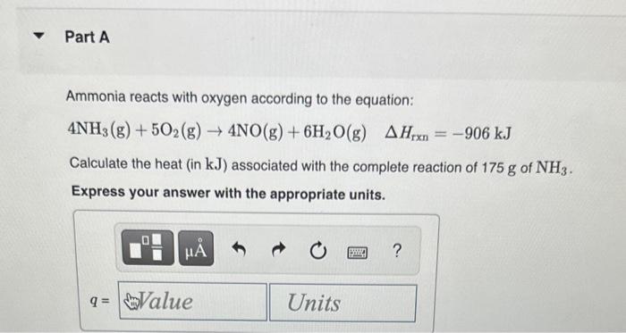 Solved Ammonia reacts with oxygen according to the equation: | Chegg.com