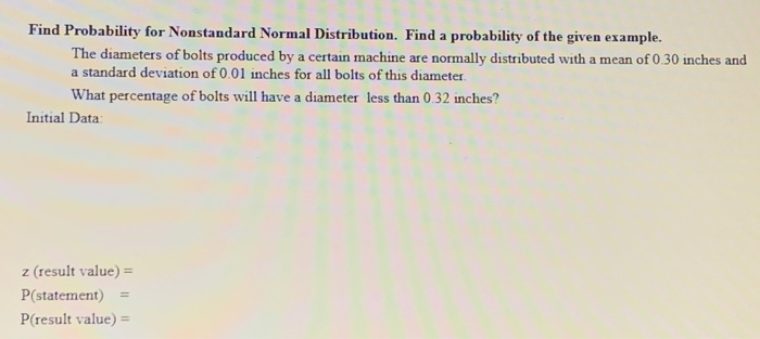 Solved Find Probability for Nonstandard Normal Distribution. | Chegg.com