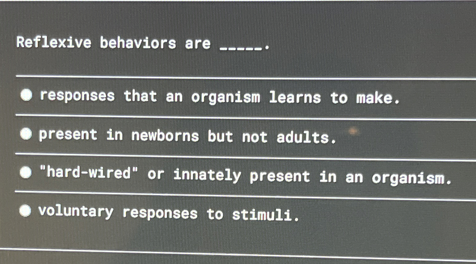 Solved Reflexive behaviors are q, ﻿responses that an | Chegg.com