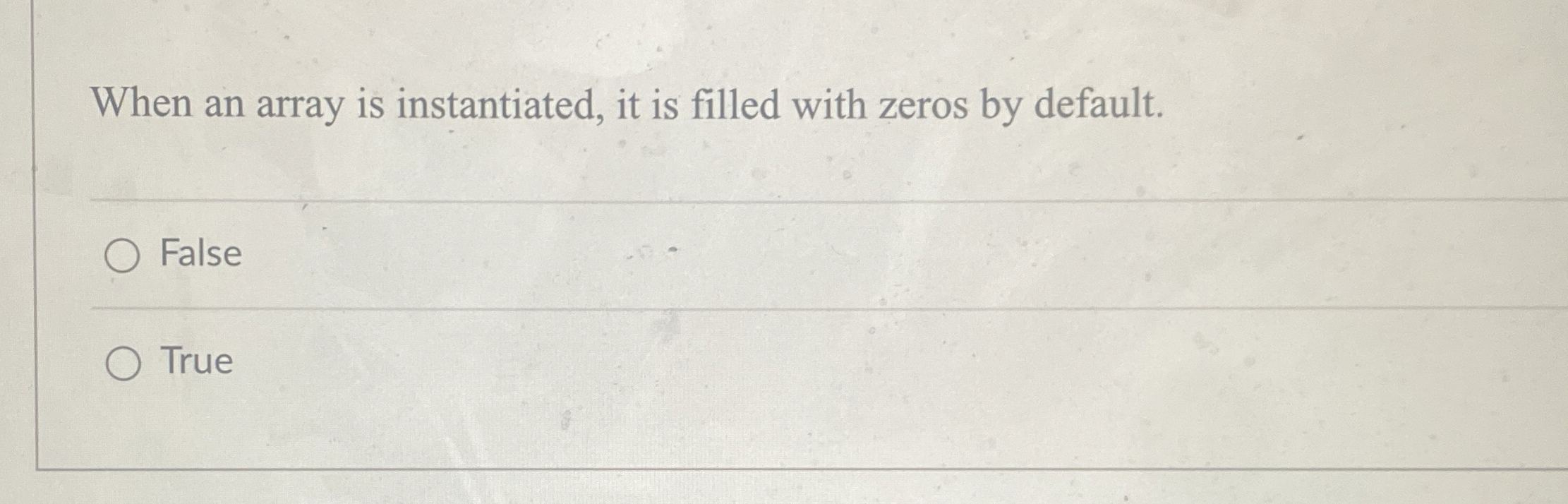Solved When an array is instantiated, it is filled with | Chegg.com