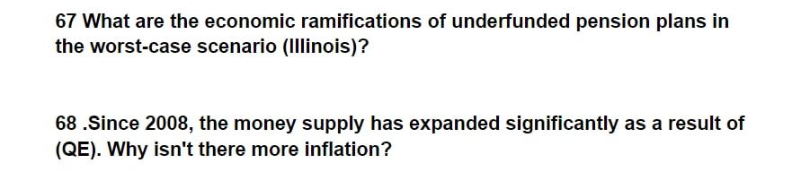 Solved 67 What are the economic ramifications of underfunded | Chegg.com