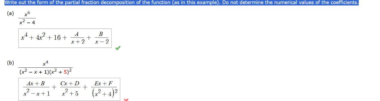 Solved Write out the form of ﻿the partial fraction | Chegg.com
