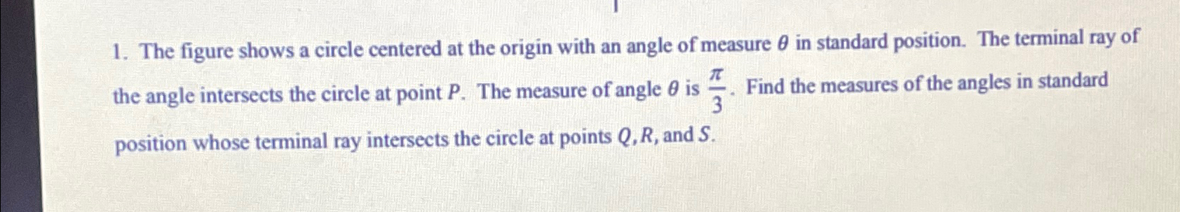 Solved The figure shows a circle centered at the origin with | Chegg.com