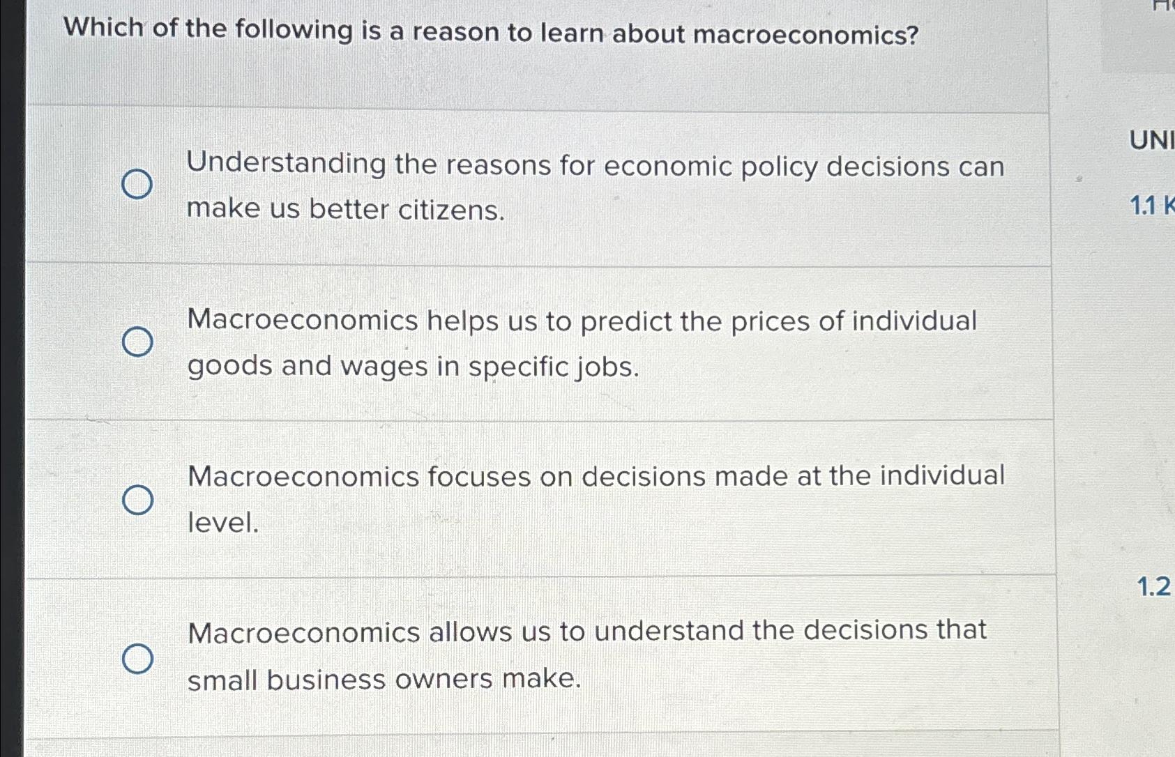 Solved Which of the following is a reason to learn about | Chegg.com