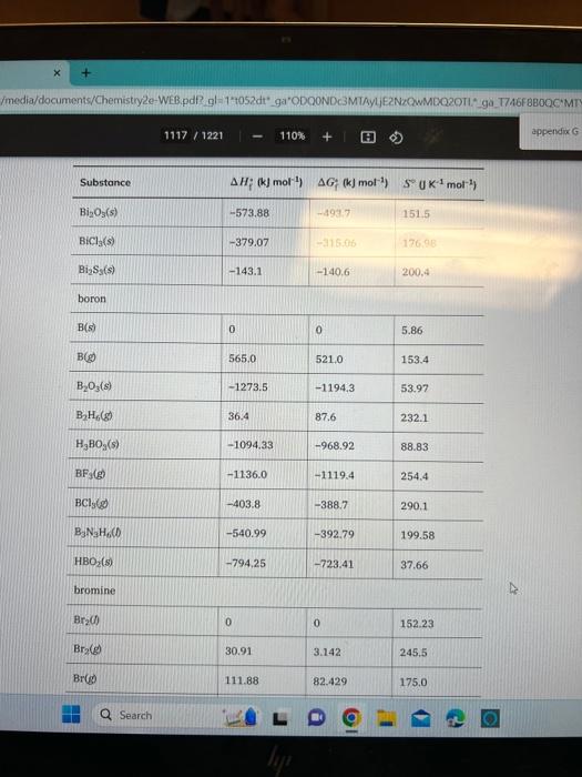 (3) Use the standard entropy data in Appendix G of | Chegg.com