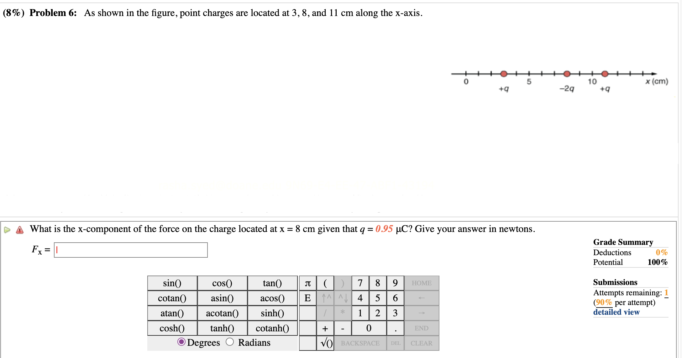 Solved (8%) ﻿Problem 6: As shown in the figure, point | Chegg.com
