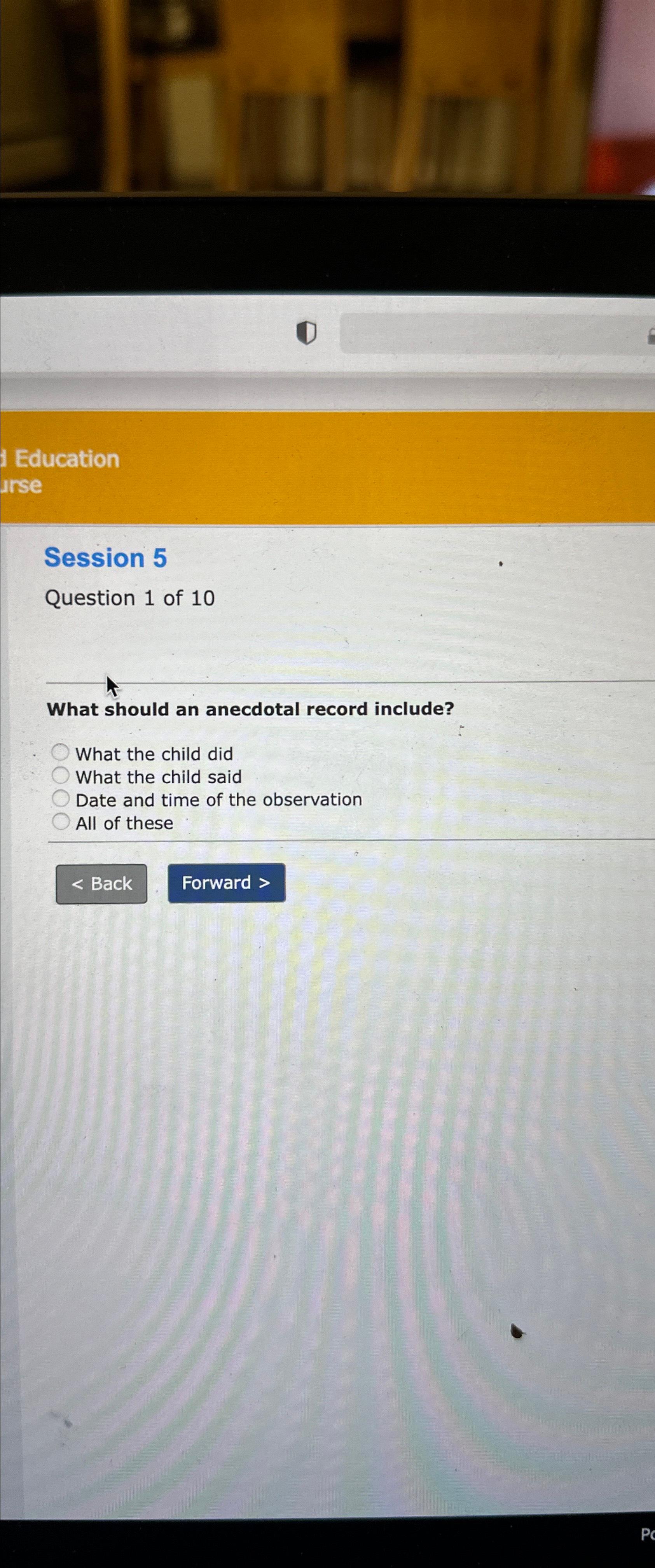 Solved Session 5Question 1 ﻿of 10What should an anecdotal | Chegg.com