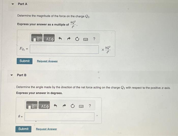 Solved At each corner of a square of side ℓ there are | Chegg.com