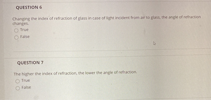 Solved QUESTION 6 Changing the index of refraction of glass | Chegg.com