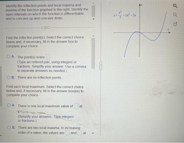Solved Identify the inflection points and local maxima and | Chegg.com