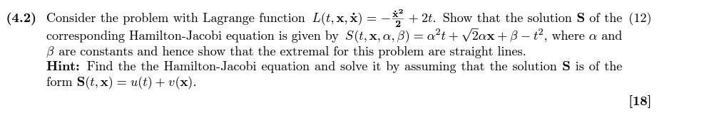 Solved 2 Consider The Problem With Lagrange Function 7820