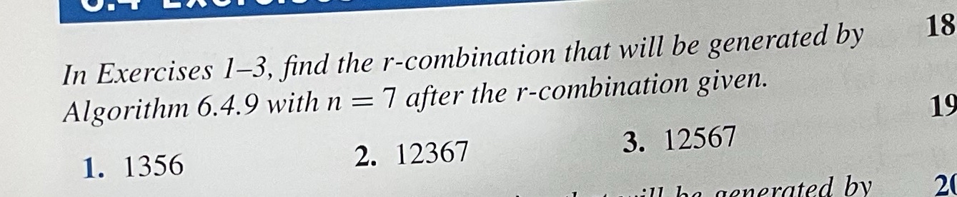 Solved In Exercises 1-3, find the r-combination that will | Chegg.com Solved In Exercises 1-3, find the r-combination that will | Chegg.com