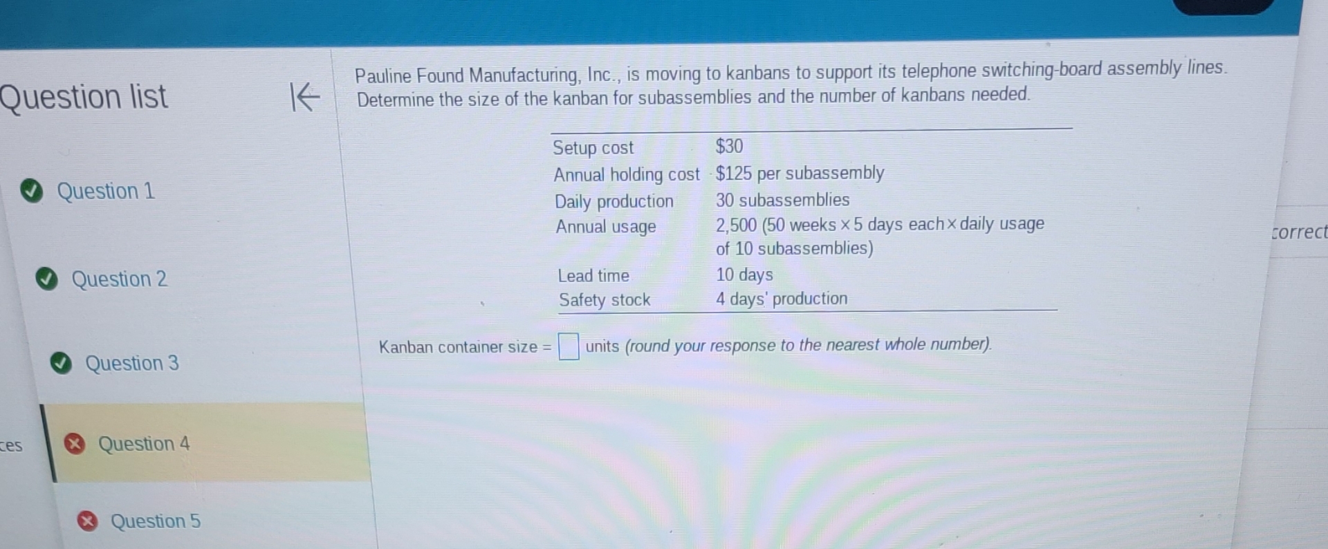 Solved Question listPauline Found Manufacturing, Inc., is | Chegg.com