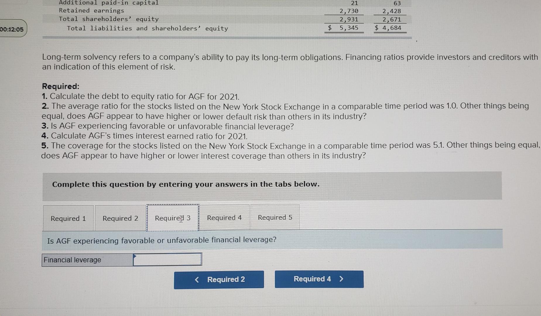 Solved AGF Foods Company is a large, primarily domestic, | Chegg.com