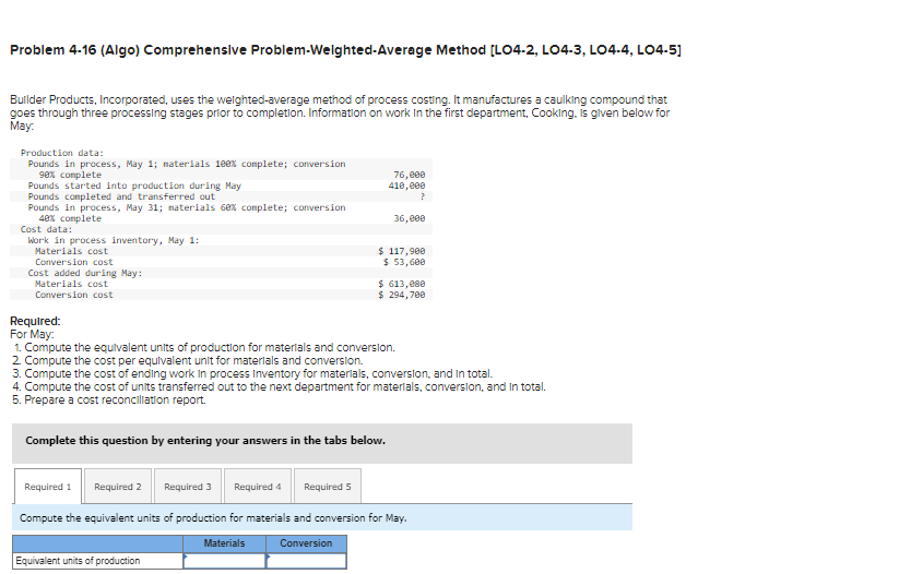 Solved Problem 4-16 (Algo) ﻿Comprehenslve | Chegg.com