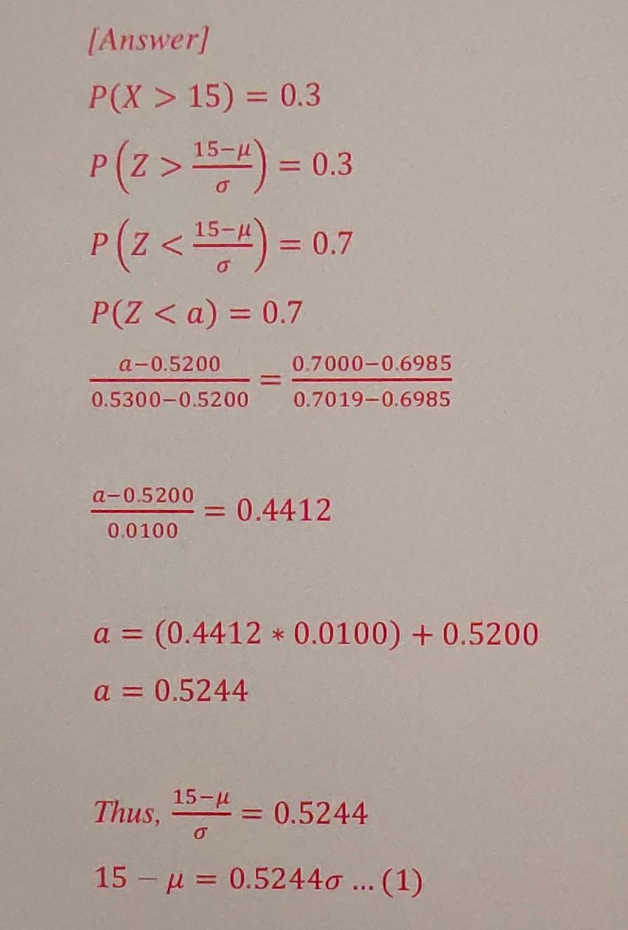 Solved A random variable has a normal distribution with mean | Chegg.com