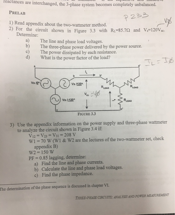 Solved reactances are interchanged, the 3-phase system | Chegg.com