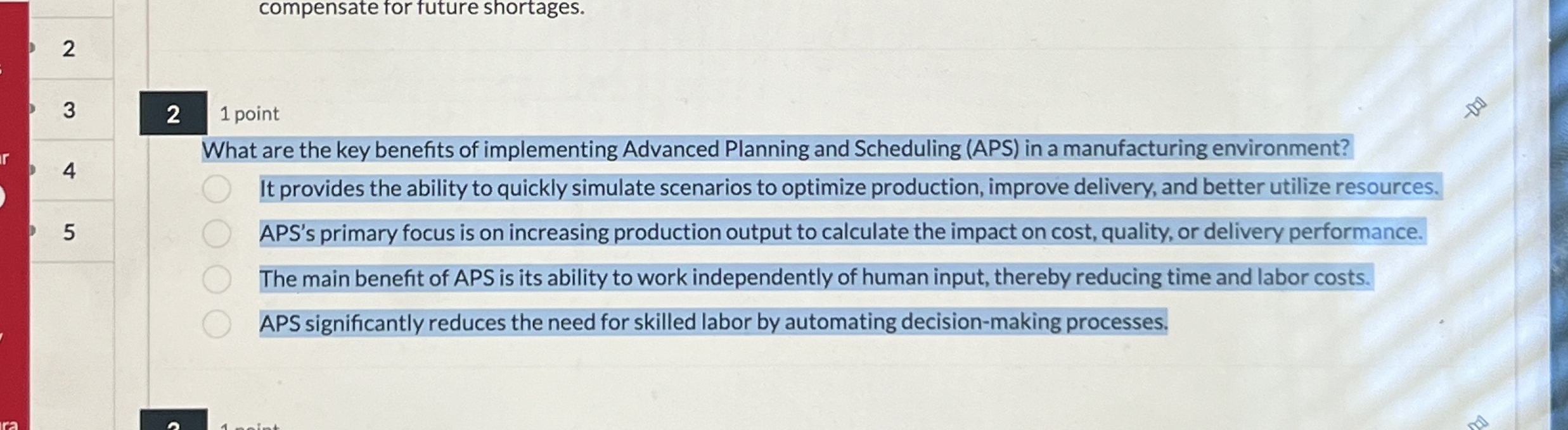 Solved What are the key benefits of implementing Advanced | Chegg.com